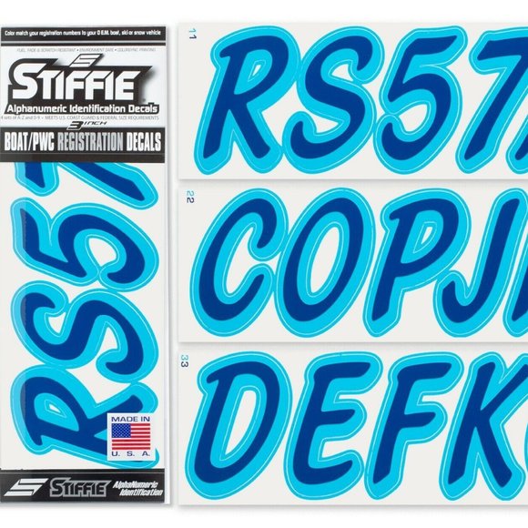 Other | Stiffie Whipline Blue Boat Number Decal Registration Stickers ...